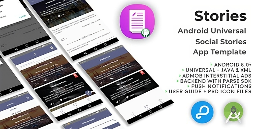 Stories | Android Universal Fun Social Stories App Template – CubyCode – iOS and Android App ...