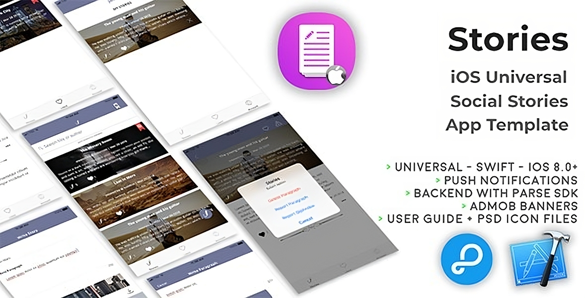 Stories Ios Universal Fun Social Stories App Template Swift Cubycode Ios And Android App