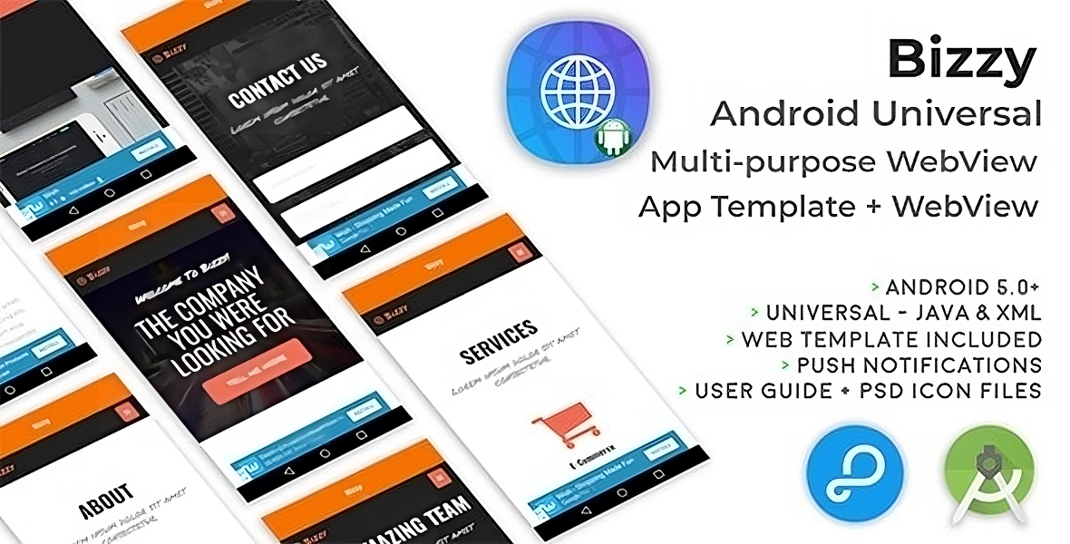 Bizzy Android Multi Purpose Webview App Website Cubycode Ios 1006