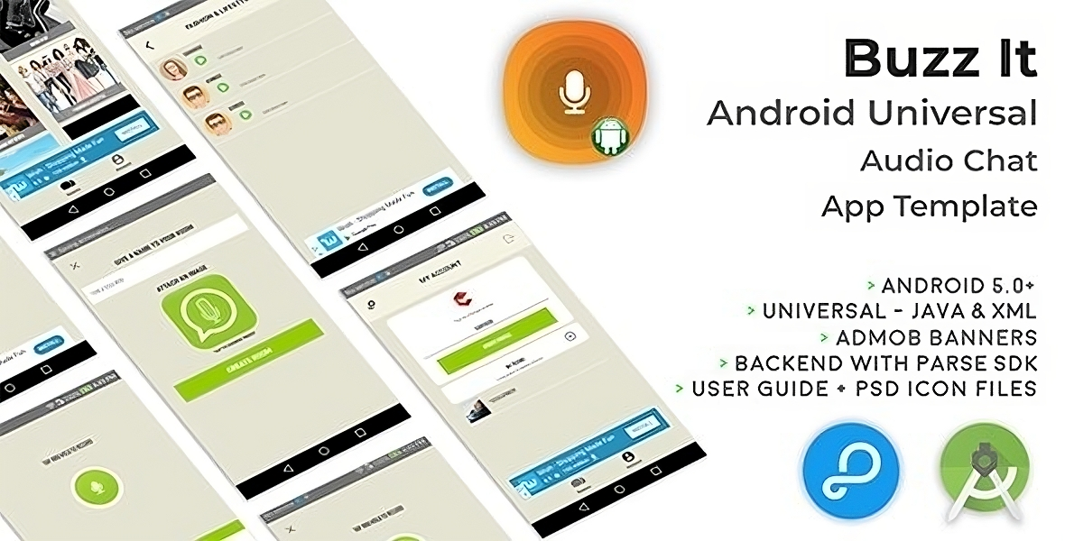 Buzz It Android Universal Public Audio Chat App Template Cubycode Ios And Android App