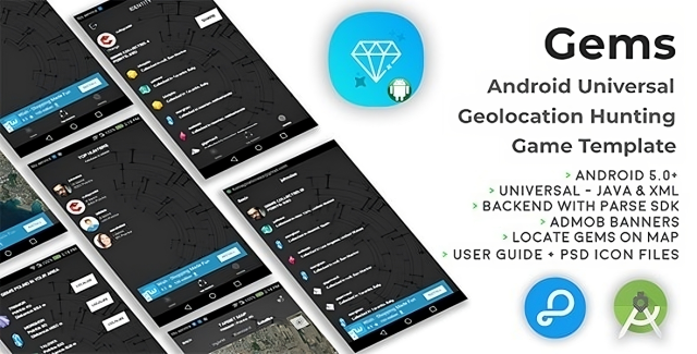 Gems Android Universal Geolocation Hunting Game Template Cubycode Ios And Android App 6631