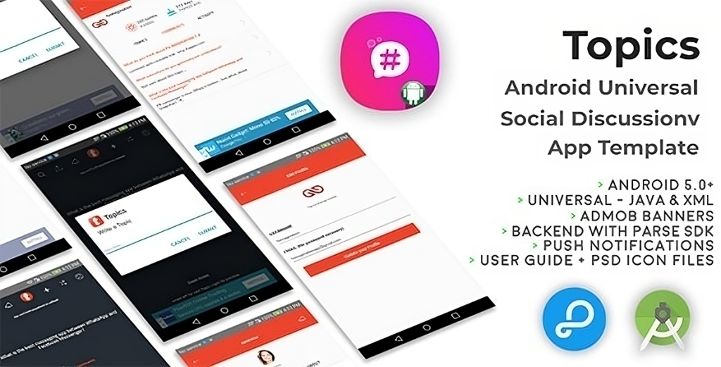 Topics Android Universal Social Discussion App Template Cubycode Ios And Android App