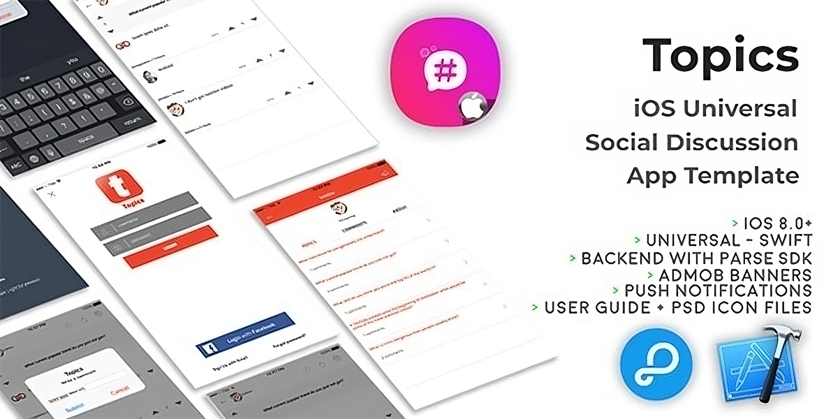 Topics Ios Universal Social Discussion App Template Swift Cubycode Ios And Android App